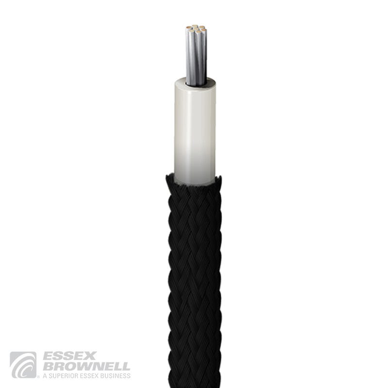 # 8 SIL RUB GLASS BRAID:600V 200C BLACK | Essex Brownell