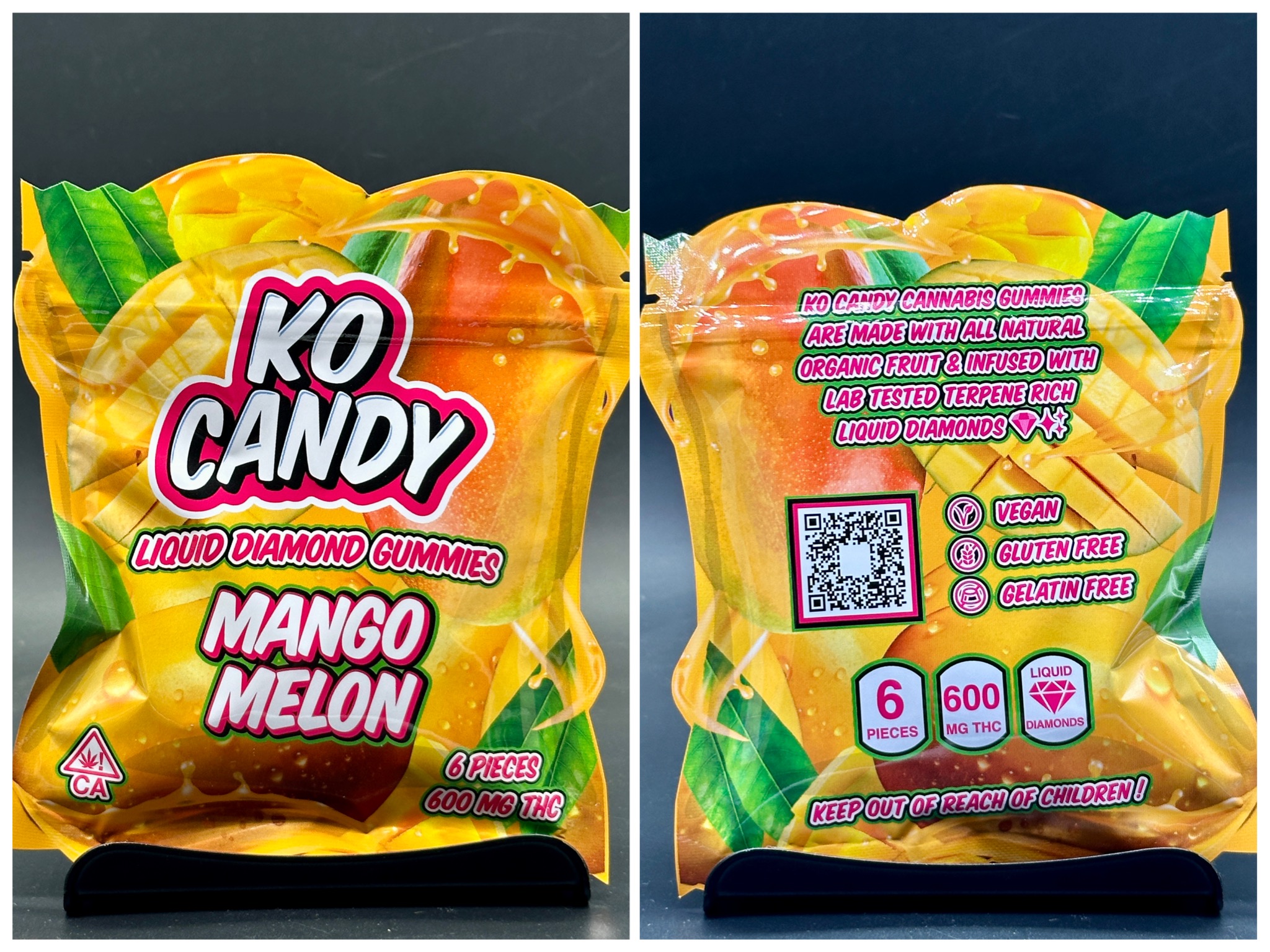 Mango Melon liquid diamond gummies - 600mg THC [KO Candy] - the-gas-station